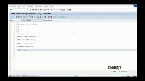 sap abap condense keyword youtube
