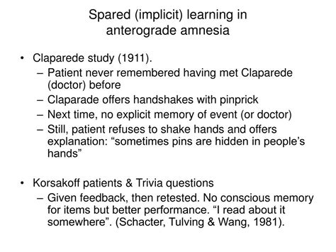 ppt memory i explicit implicit memory amnesia encoding specifity principle powerpoint