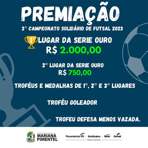 Vem aí o 2º Campeonato Solidário de Futsal de Mariana Pimentel Portal