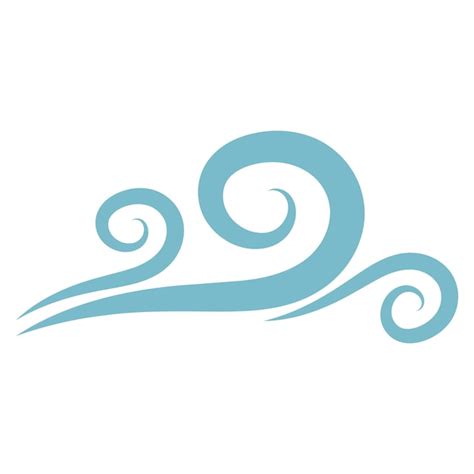 Plantilla de diseño de logotipo de icono de viento Vector Premium