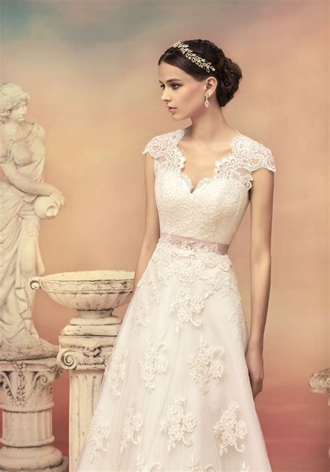 Look Royal In A Beautiful Queen Anne Neckline On A Vintage Lace Wedding