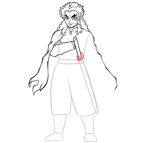 How To Draw Kyojuro Rengoku Sketchok Easy Drawing Guides