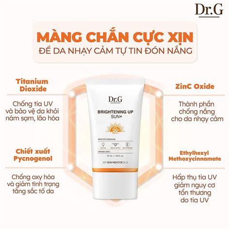 Kem Chống Nắng Nâng Tông Tự Nhiên Dưỡng Sáng Da Dr G Brightening THẾ