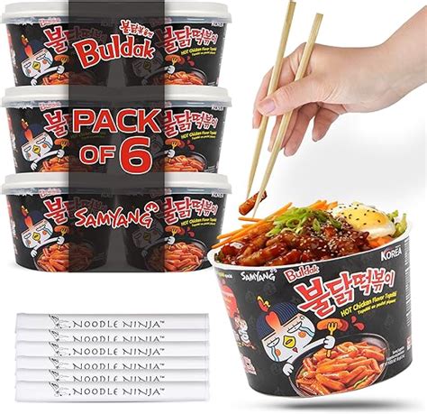 NOODLE NINJA Samyang Buldak Tteokbokki Rice Cake 6 Packs Delicious