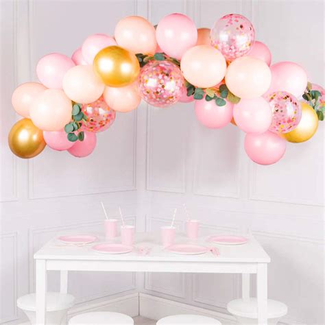 Buy Pink Balloon Garland With Artificial Greenery Garland Pink Gold