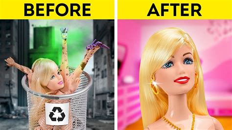 Barbie Transformation Barbie Doll Makeover Hacks And Crafts Youtube