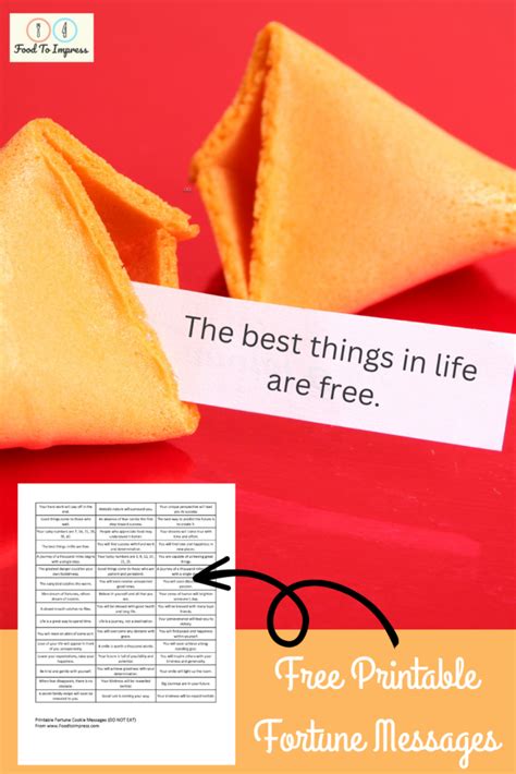 Free Fortune Cookie Messages Printable Food To Impress