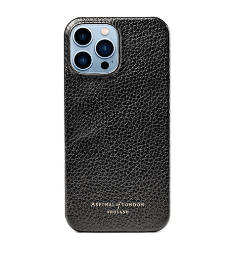Mens Aspinal Of London Black Leather Iphone Pro Max Case Harrods Uk