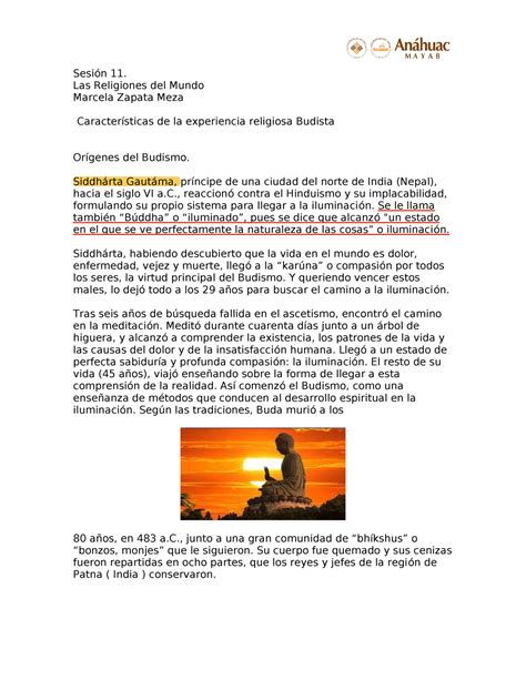 Budiso Historia de la religion budista Sesión 11 Las Religiones