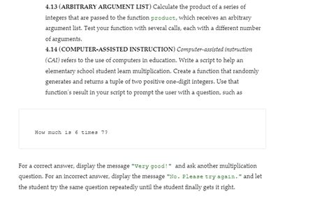 solved 4 13 arbitrary argument list calculate the product
