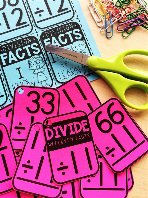Printable Division Flash Cards With Answers On The Back Division