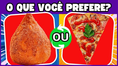 O QUE VOCÊ PREFERE Jogo das Escolhas Edição Comidas QUIZ YouTube