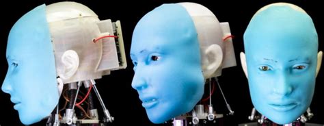 3 different humanoid robot head designs to generate facial expressions into robotics