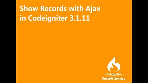 Ajax Crud Codeigniter Show Data With Ajax Load Page In Ajax Youtube