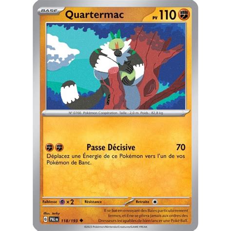 Quartermac 118 193 Carte Pokémon Peu commune Neuve VF