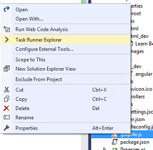 Using Gulp Gulpfile Js In Visual Studio 2017