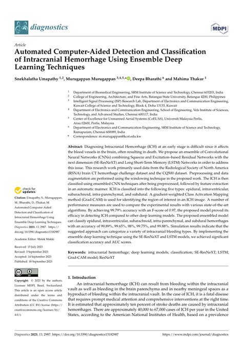 pdf automated computer aided detection and classification of intracranial hemorrhage using