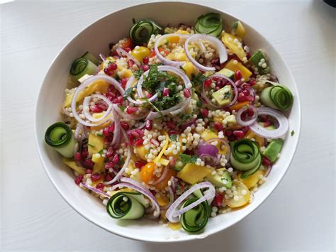 Salade de perles de couscous colorée gourmandiz be