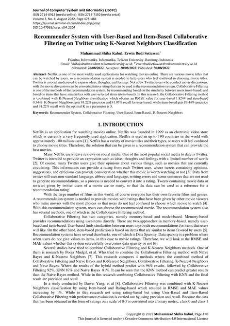 pdf recommender system with user based and item based collaborative filtering on twitter using