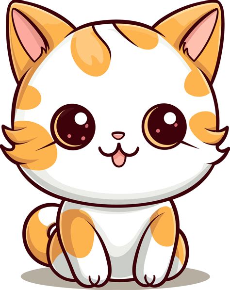 kawaii süß glücklich Katze im Clip Art Stil generativ ai 26419509 PNG