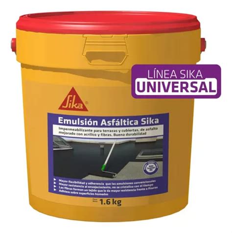 Sika Emulsión Asfáltica Impermeabilizante Cubierta 1 6kg Color Negro