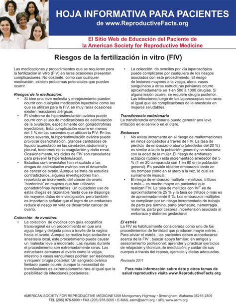 PDF Riesgos de la fertilización in vitro FIV Riesgos de la