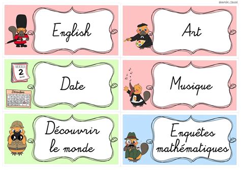 Étiquettes pour lemploi du temps Etsy France