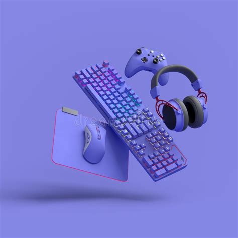 Flying Gamer Gears Like Mouse Keyboard Joystick Headset VR Stock