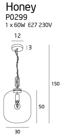 Maxlight P0299 Lampa Wisząca Honey Amber Stemar Symbol pięknego wnętrza