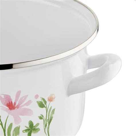 Garnki emaliowane Pleszew spring zestaw garnków 16 18 20 22 24 cm