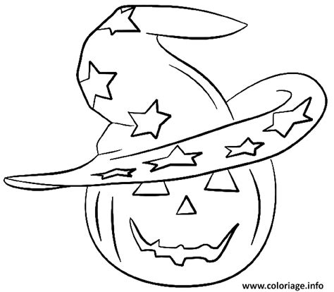 Coloriage Un Chapeau De Sorciere Sur Une Citrouille JeColorie