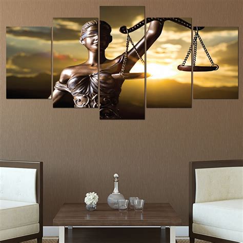 Quadro Decorativo Mosaico Deusa da Justiça Advocacia 158x65