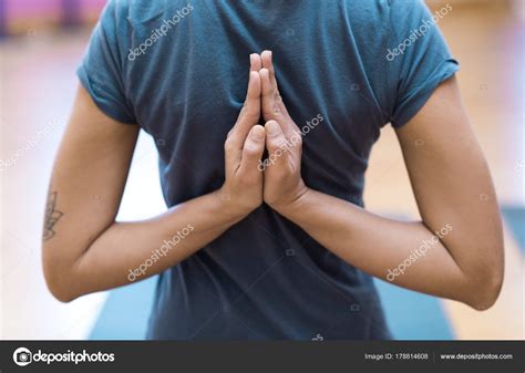 Women Practicing Yoga Reverse Prayer Pose Stock Photo Stockasso