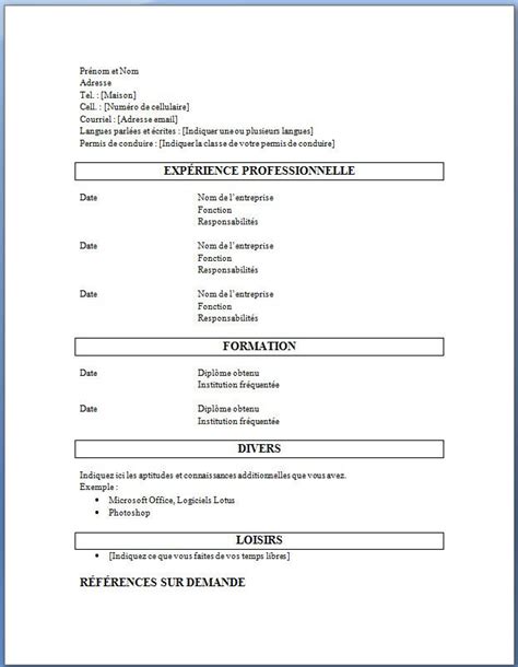 15 exemple de cv classique gratuit a telecharger CV étudiant Cv
