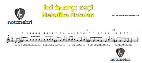 İKİ İNATÇI KEÇİ Melodika Notaları Nota Nehri