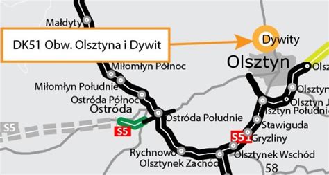 Północna obwodnica Olsztyna DK51 Do dalszych prac warianty w korytarzu