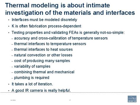thermal modeling interfaces test results lbnl composites workshop