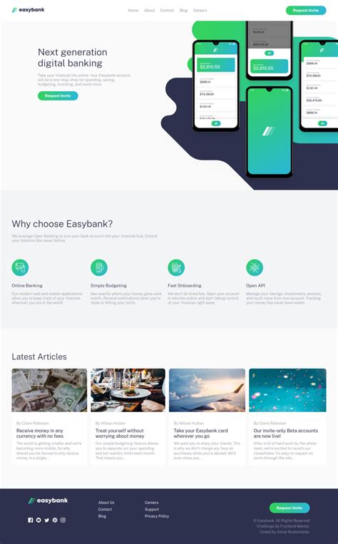 Frontend Mentor Easybank Landing Page Coding Challenge Solution