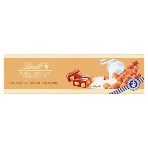 Lindt Swiss Milk Chocolate With Whole Hazelnuts 300 G Tesco Groceries