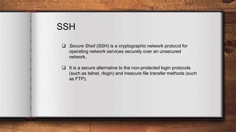 Ssh The Secure Shell PPT