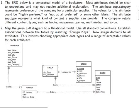 solved 1 the erd below is a conceptual model of a