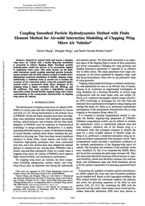 pdf coupling smoothed particle hydrodynamics method with finite element method for air solid