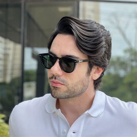 Óculos de Sol Masculino Redondo Preto e Tartaruga Joaquim Safine