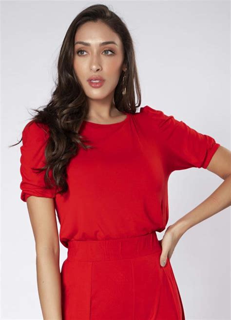 Blusa Manga Bufante Vermelho Preview