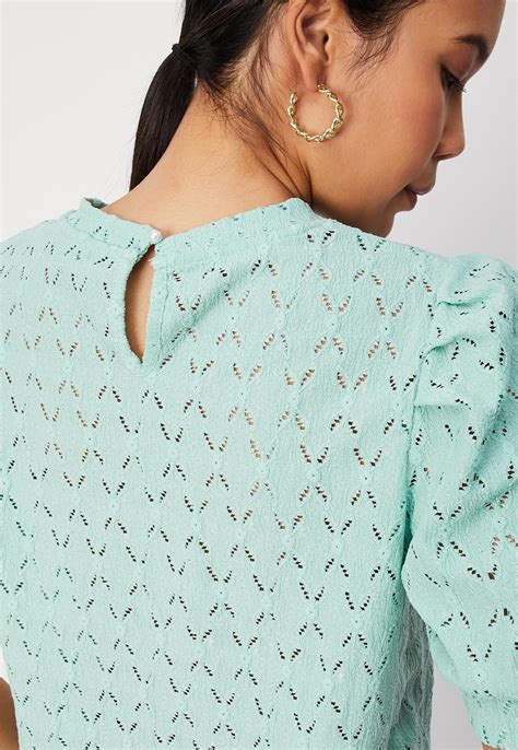 Buy Women Schiffli Knit Puffed Sleeve Top Online At Just Rs 699 0