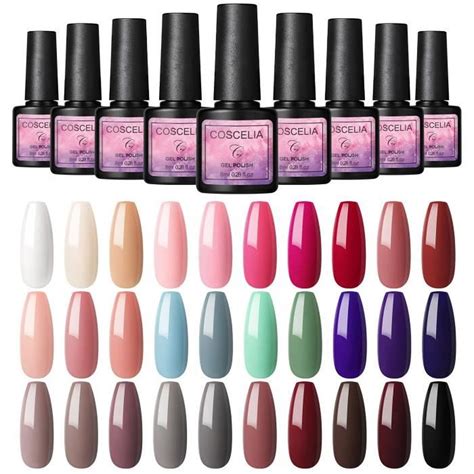 Set de 30 Couleurs Vernis à Ongles Set COSCELIA Vernis Semi Permanent