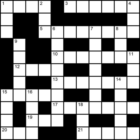 Crossword Puzzle Easy Printable