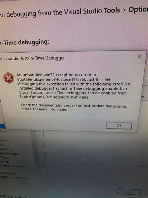 Black Screen Applications Crashing And Visual Studio Just In Time