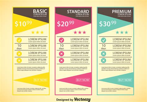 Modelo de tabela de preços 105817 Vetor no Vecteezy