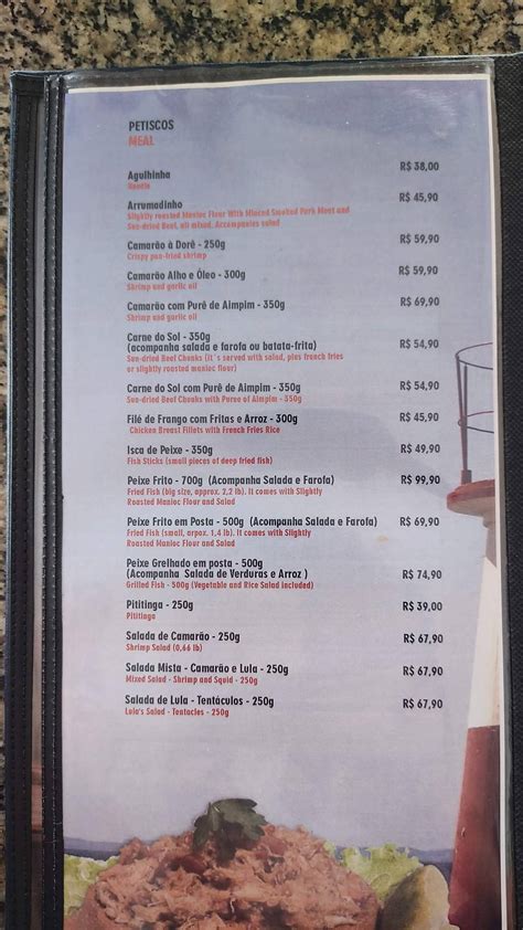 Menu Em Bar Recanto Da Lua Cheia Salvador
